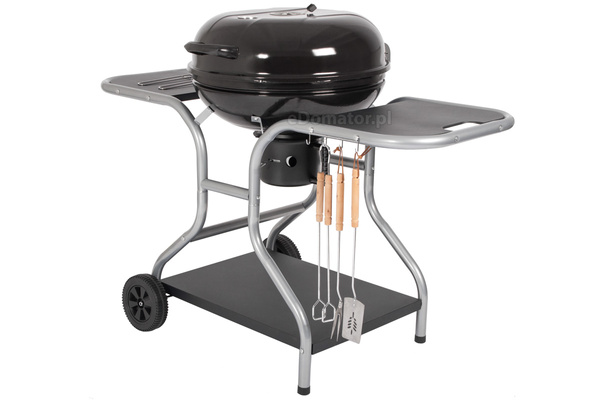 Grill ogrodowy Omega, okrągły z pokrywą i popielnikiem | Sklep ...