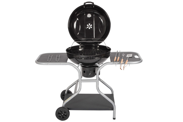 Grill ogrodowy Omega, okrągły z pokrywą i popielnikiem | Sklep ...